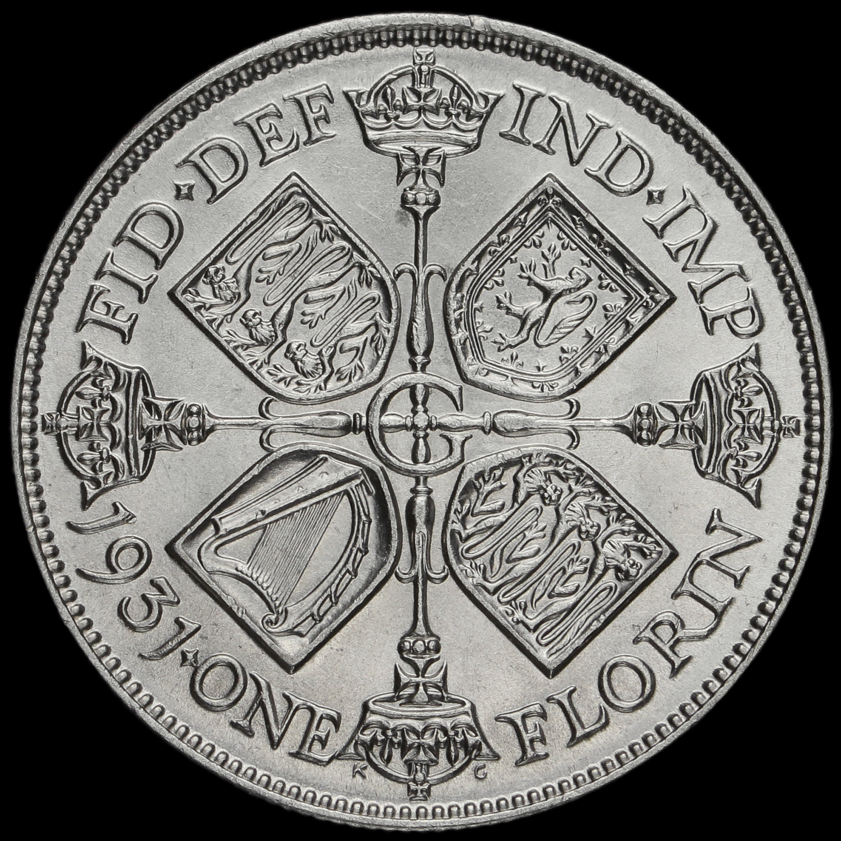 1931 George V Silver Florin, Scarce, A/UNC