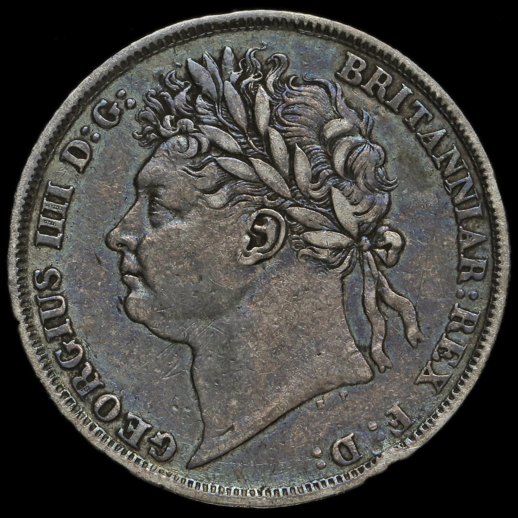 1824 George IV Milled Silver Shilling, AVF
