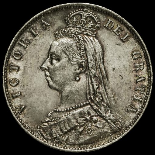 1888 Queen Victoria Jubilee Head Silver Half Crown, A/UNC