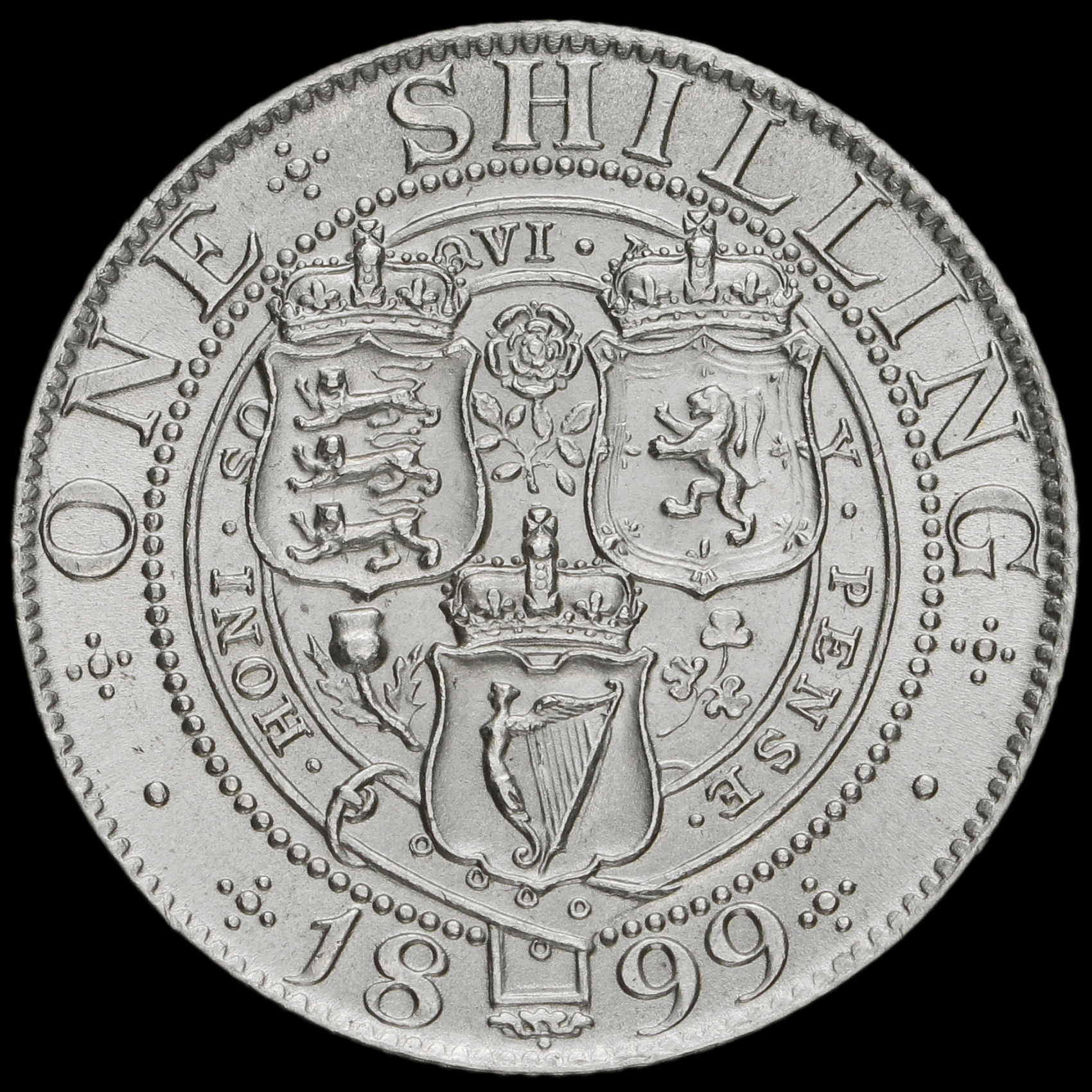 1899 Queen Victoria Veiled Head Silver Shilling, G/EF