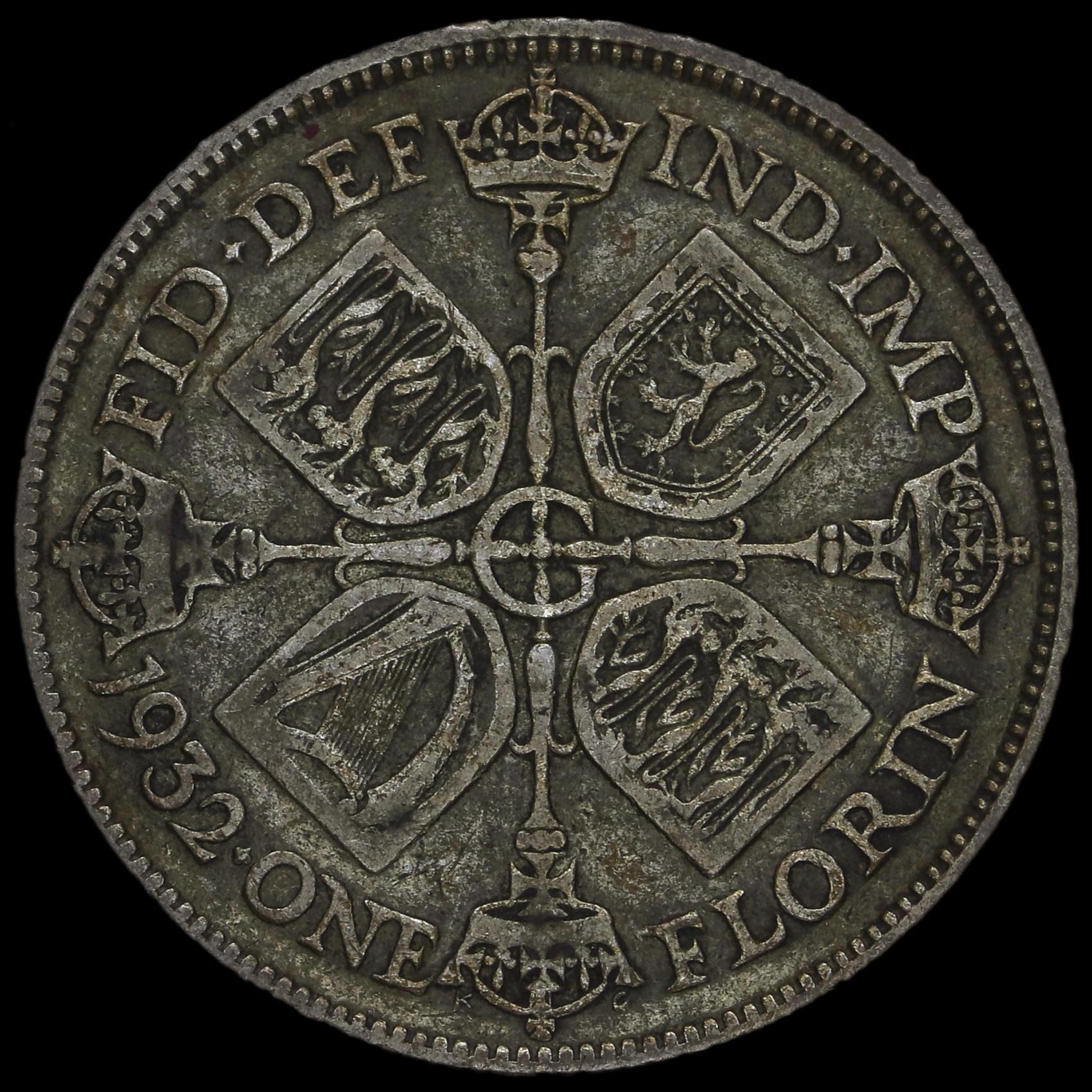 1932 George V Silver Florin, Rare, Fine