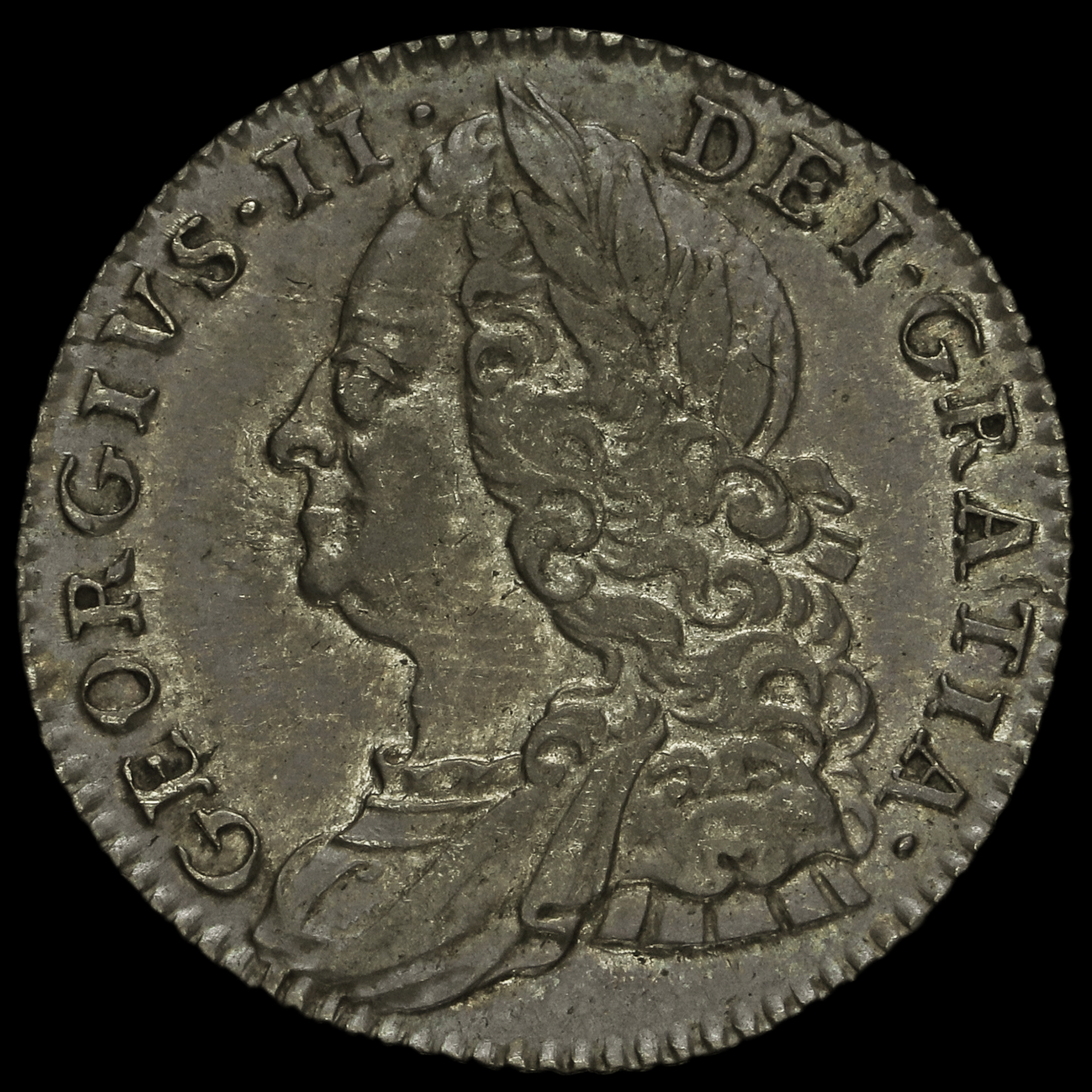 1757 George II Early Milled Silver Sixpence, AEF / EF