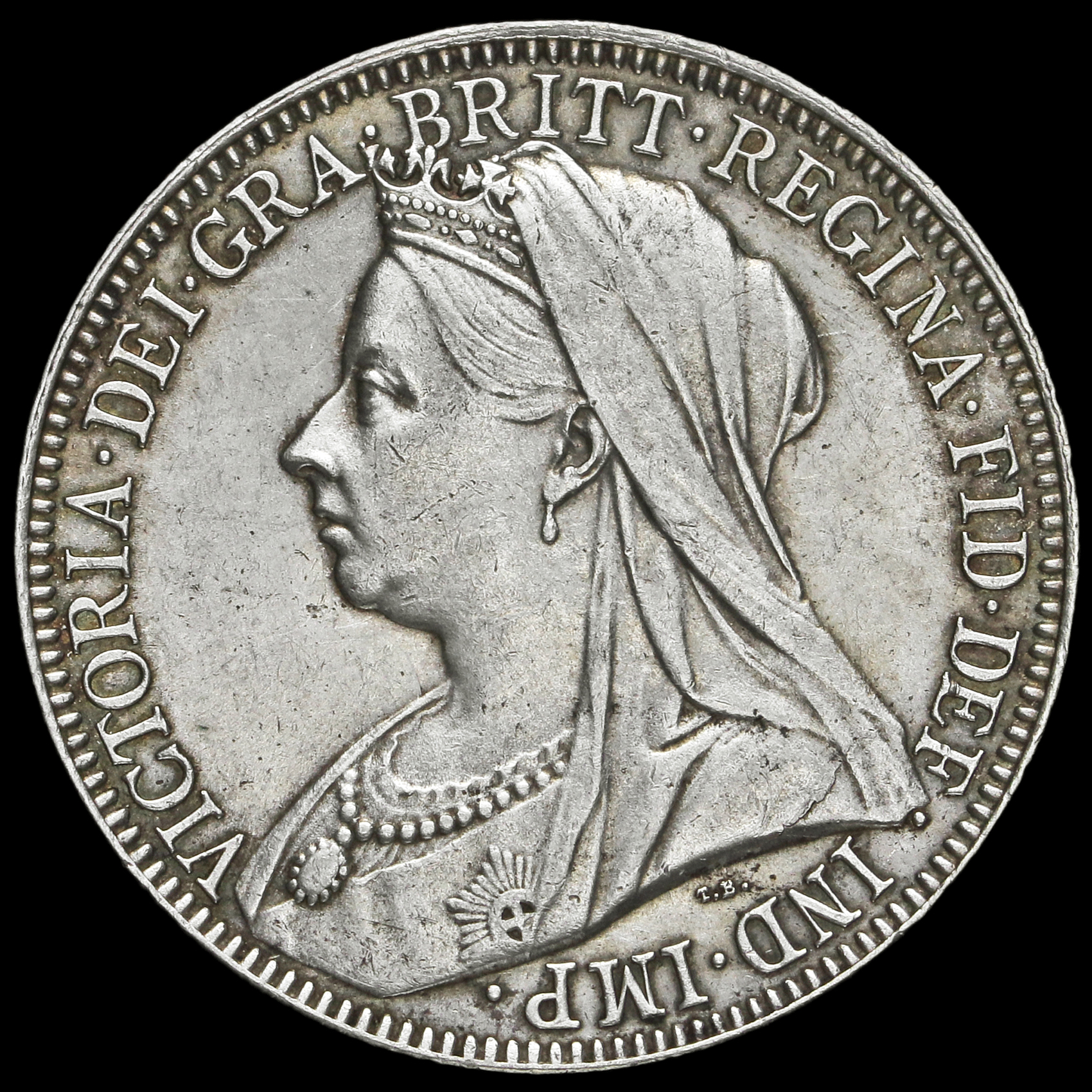 1897 Queen Victoria Veiled Head Silver Florin, A/UNC