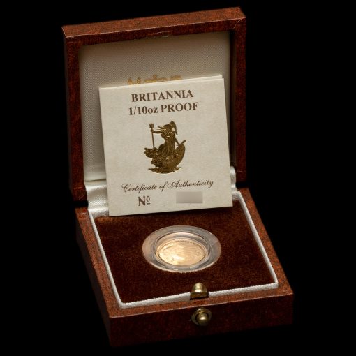 1988 Elizabeth II 22ct Gold Proof £10 1/10 oz Britannia Limited Edition