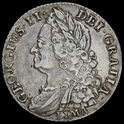 1745 George II Early Milled Silver Lima Shilling