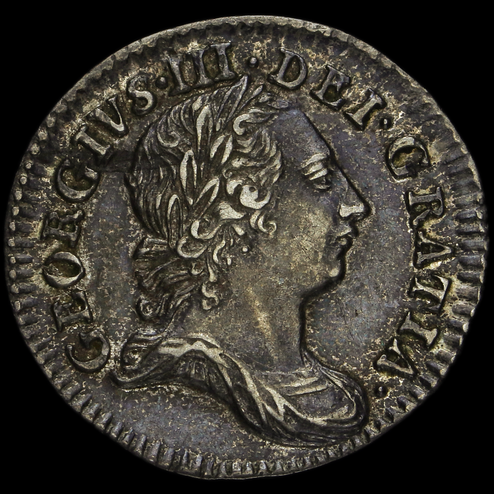 1763 George III Early Milled Silver Maundy Threepence, Near EF