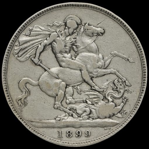 1899 Queen Victoria Veiled Head Silver LXII Crown, Scarce