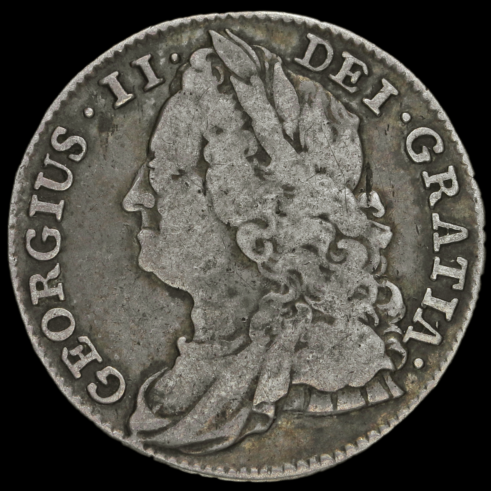 1743 George II Early Milled Silver Sixpence