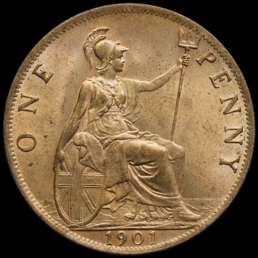 1901 Queen Victoria Veiled Head Penny, UNC