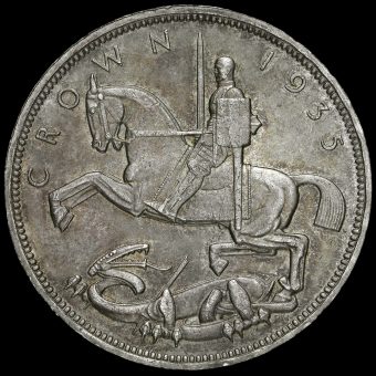 1935 King George V Rocking Horse Silver Jubilee Crown, A/UNC