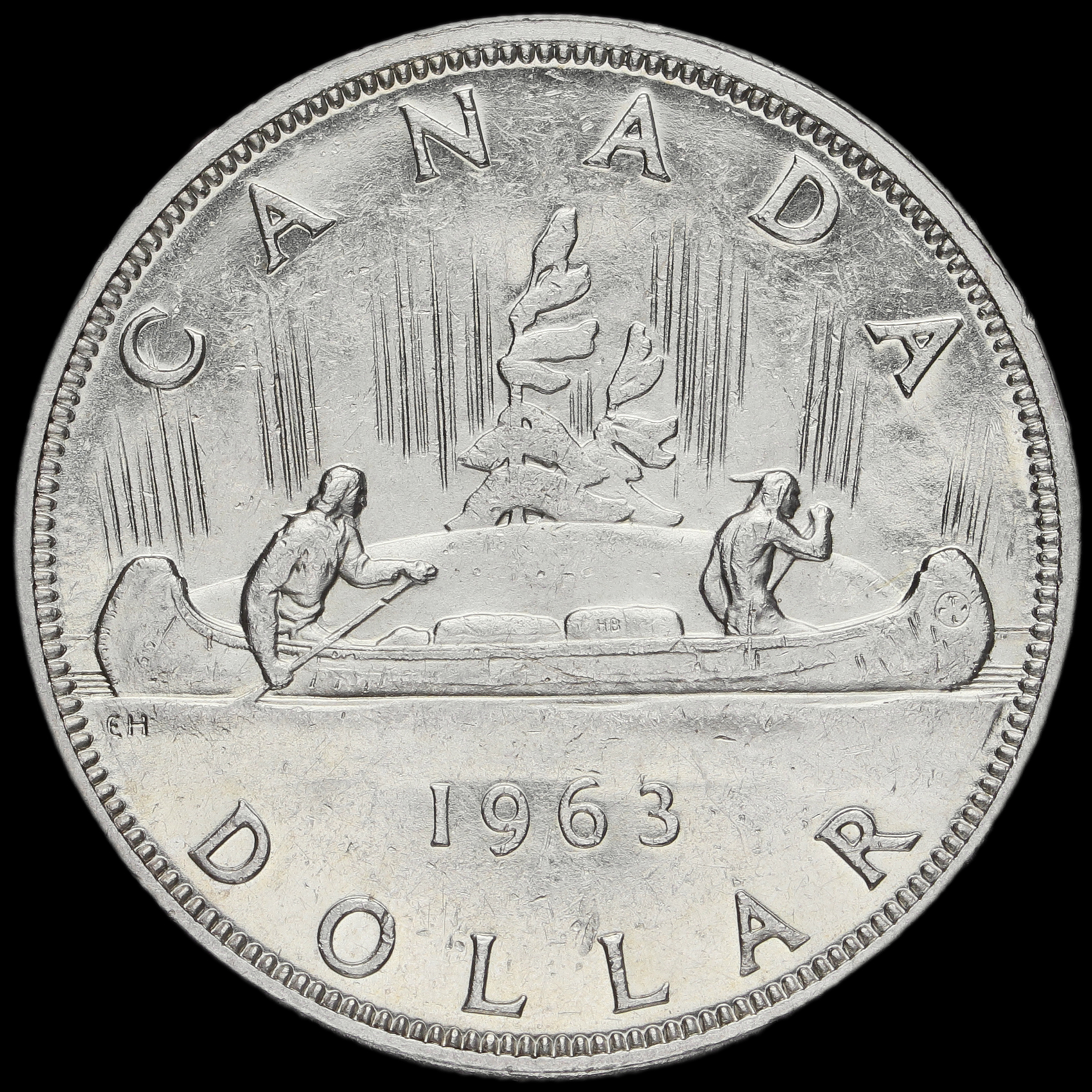 Canada 1963 Elizabeth II Silver Dollar, G/EF