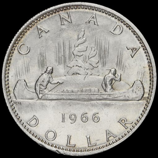 Canada 1966 Elizabeth II Silver Dollar, A/UNC