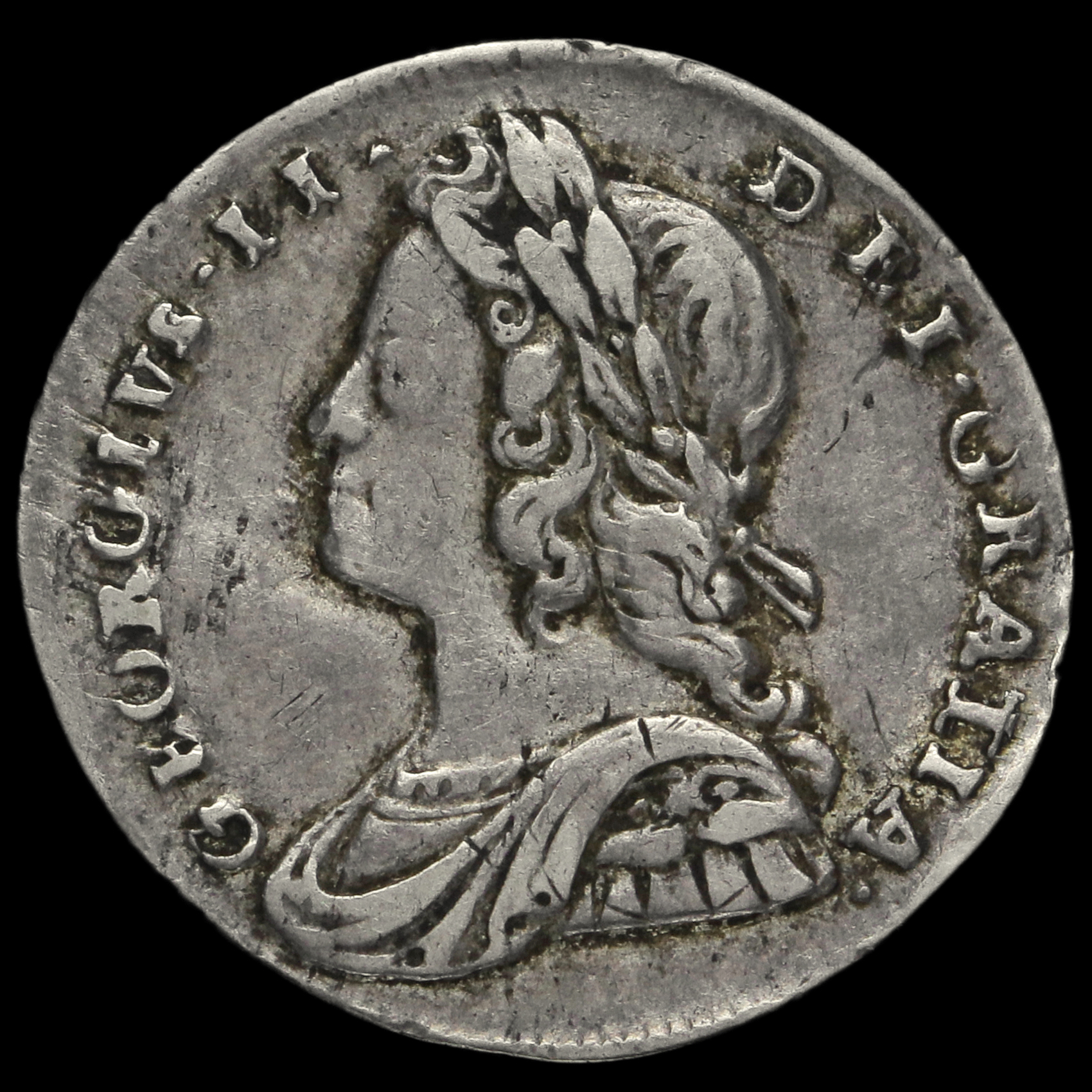 1729 George II Early Milled Silver Maundy Twopence