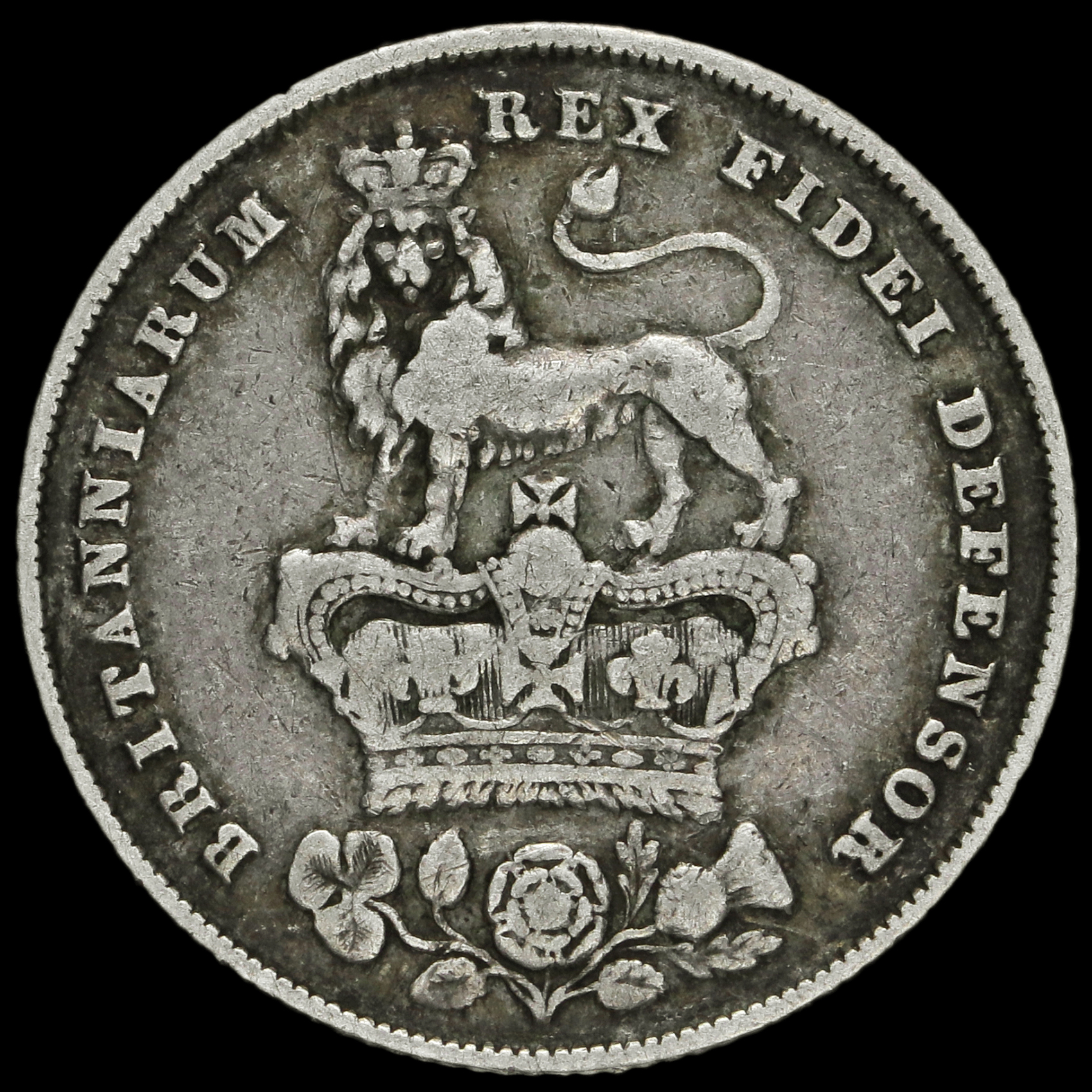 1826 George IV Milled Silver Shilling, AVF
