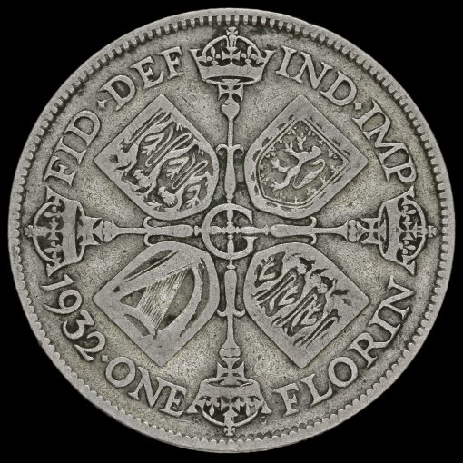 1932 George V Silver Florin, Rare, Fine