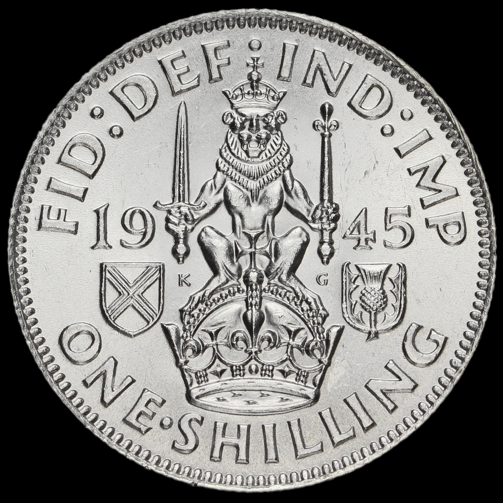 1945 George VI Silver Scottish Shilling, UNC