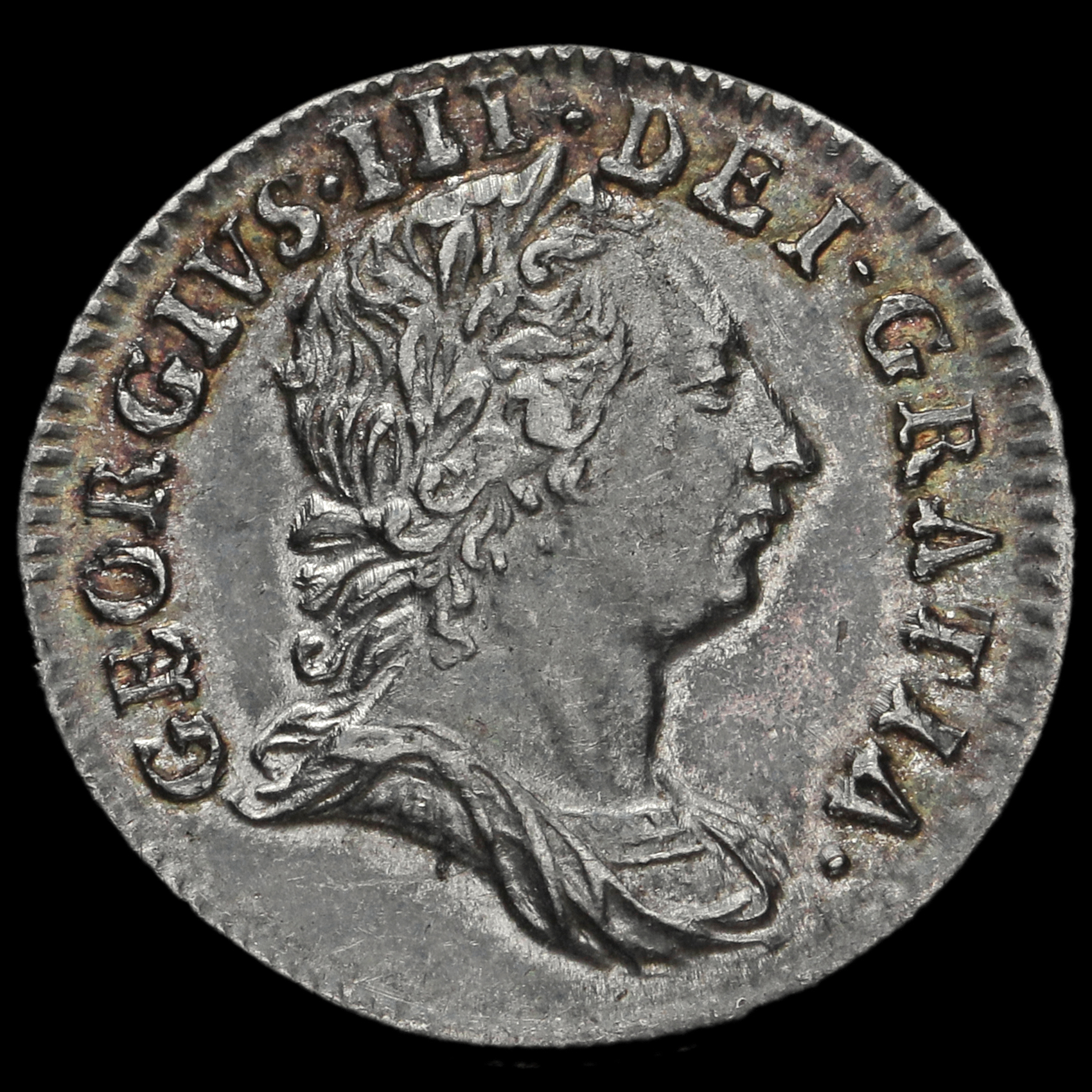 1763 George III Early Milled Silver Maundy Threepence, GVF+