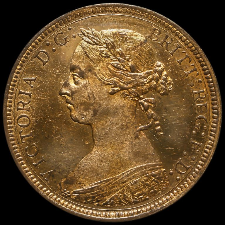 1887 Queen Victoria Bun Head Halfpenny, A/UNC