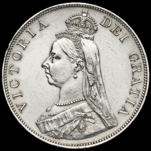1888 Queen Victoria Jubilee Head Silver Double Florin, A/UNC