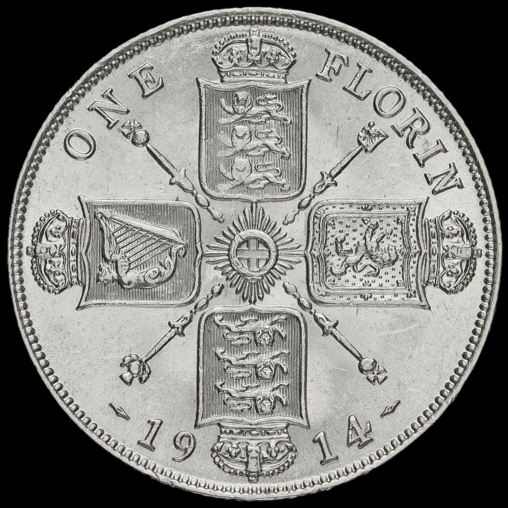 1914 George V Silver Florin, EF #3