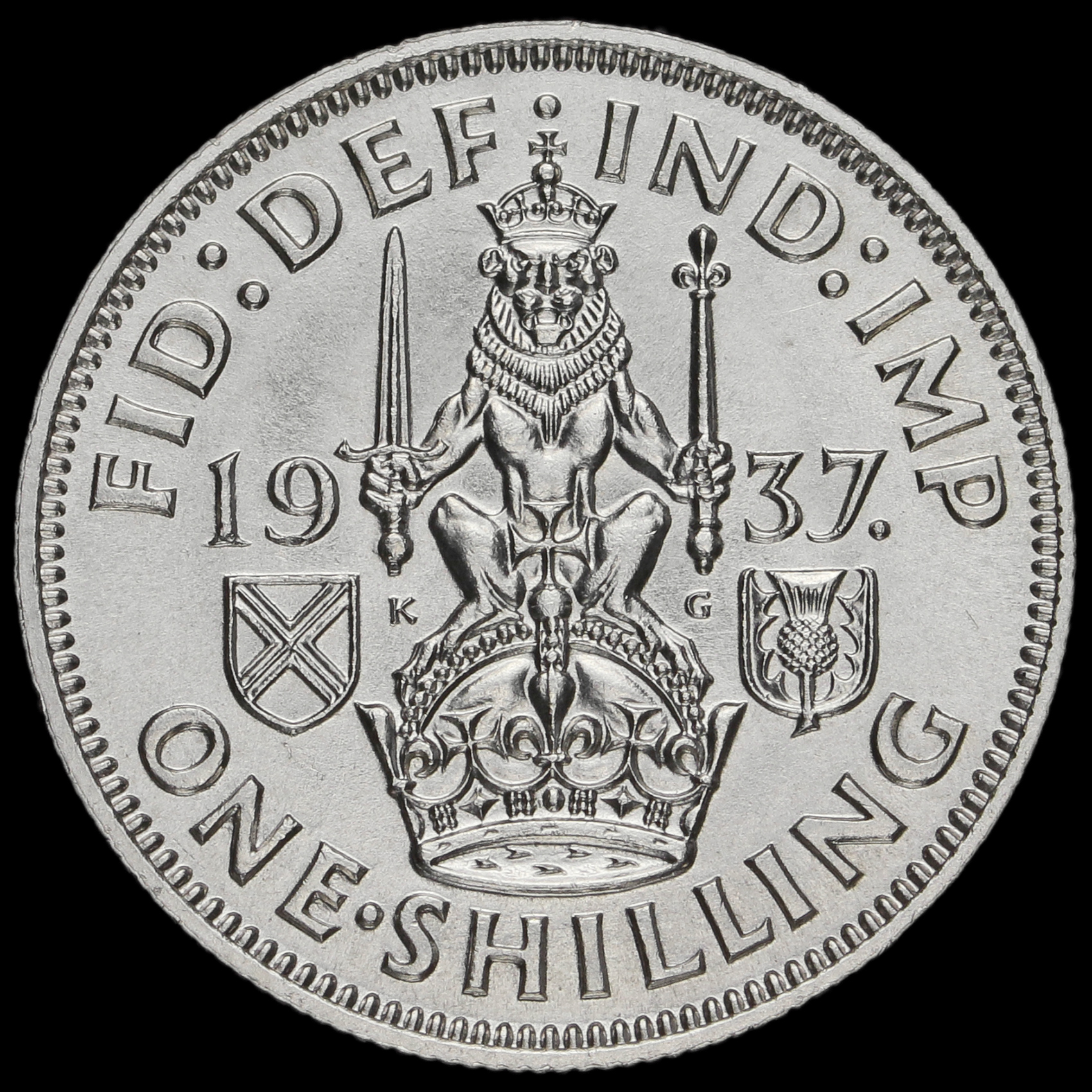 1937 George VI Silver Scottish Shilling, G/EF