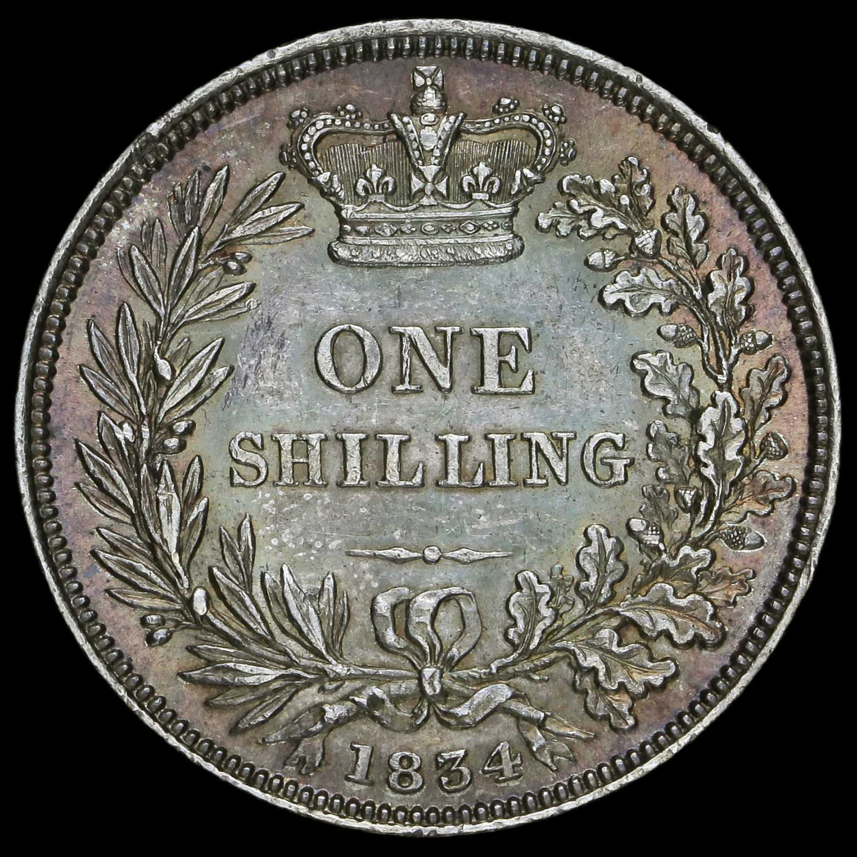 1834 William IV Milled Silver Shilling, A/EF