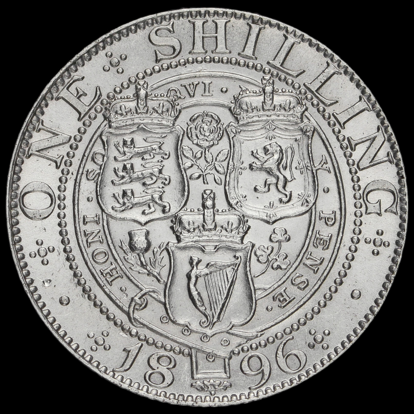 1896 Queen Victoria Veiled Head Silver Shilling, A/UNC