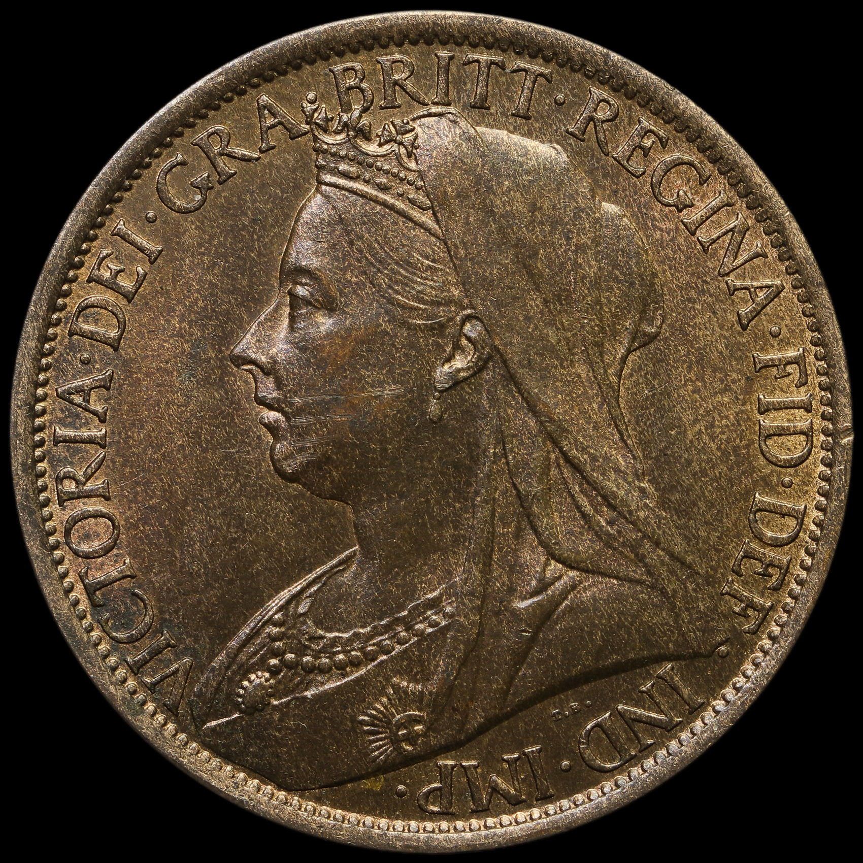 1897 Queen Victoria Veiled Head Penny