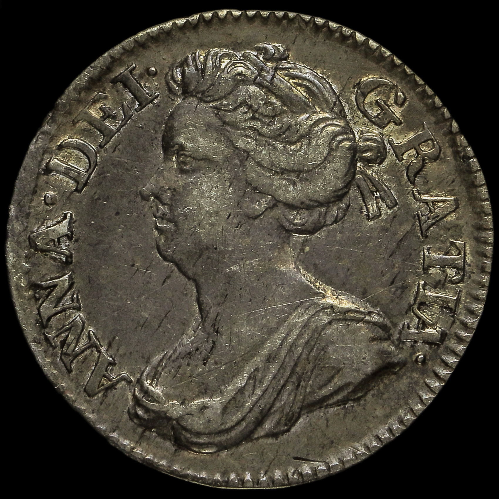1704 Queen Anne Early Milled Silver Maundy Threepence, Scarce