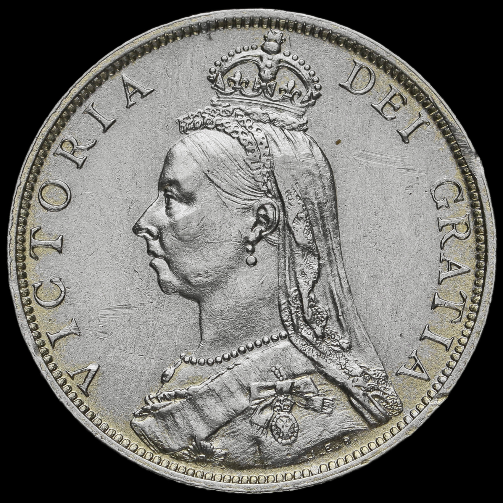 1889 Queen Victoria Jubilee Head Silver Florin, Scarce, EF