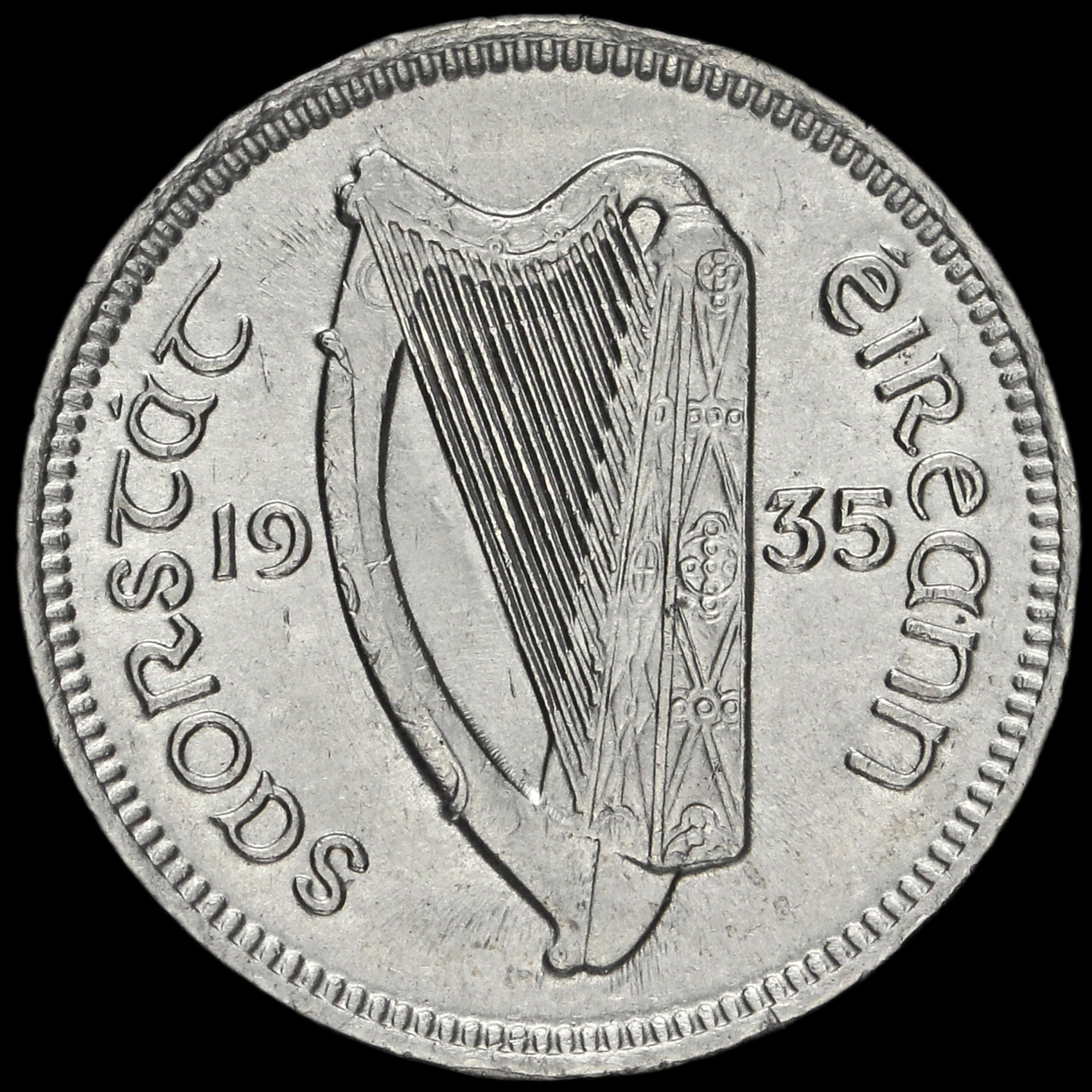 Ireland Éire 1935 Threepence, A/UNC