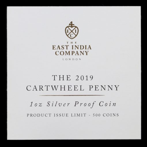 East India Company 2019 St. Helena Silver Proof 1 Oz Cartwheel Penny