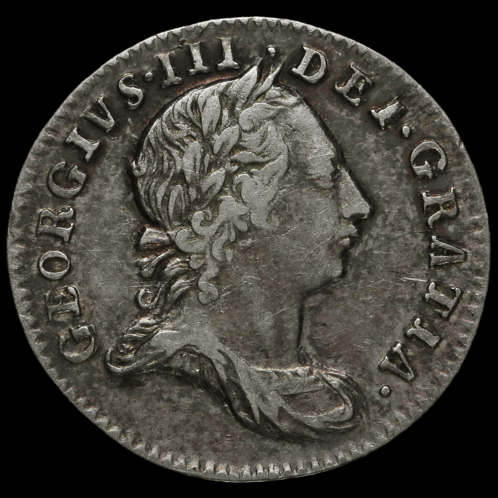 1762 George III Early Milled Silver Maundy Threepence, GVF