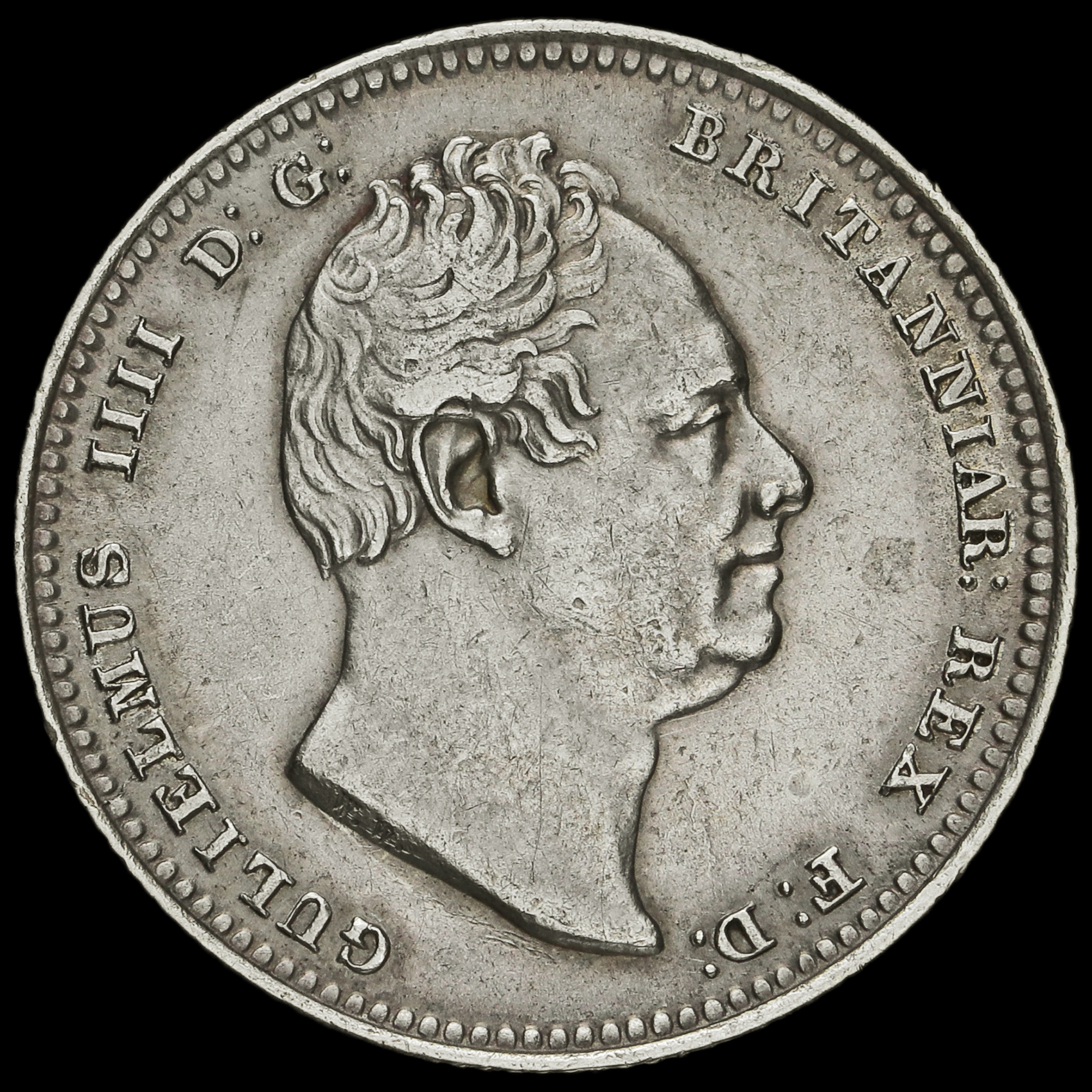 1834 William IV Milled Silver Shilling, Near EF