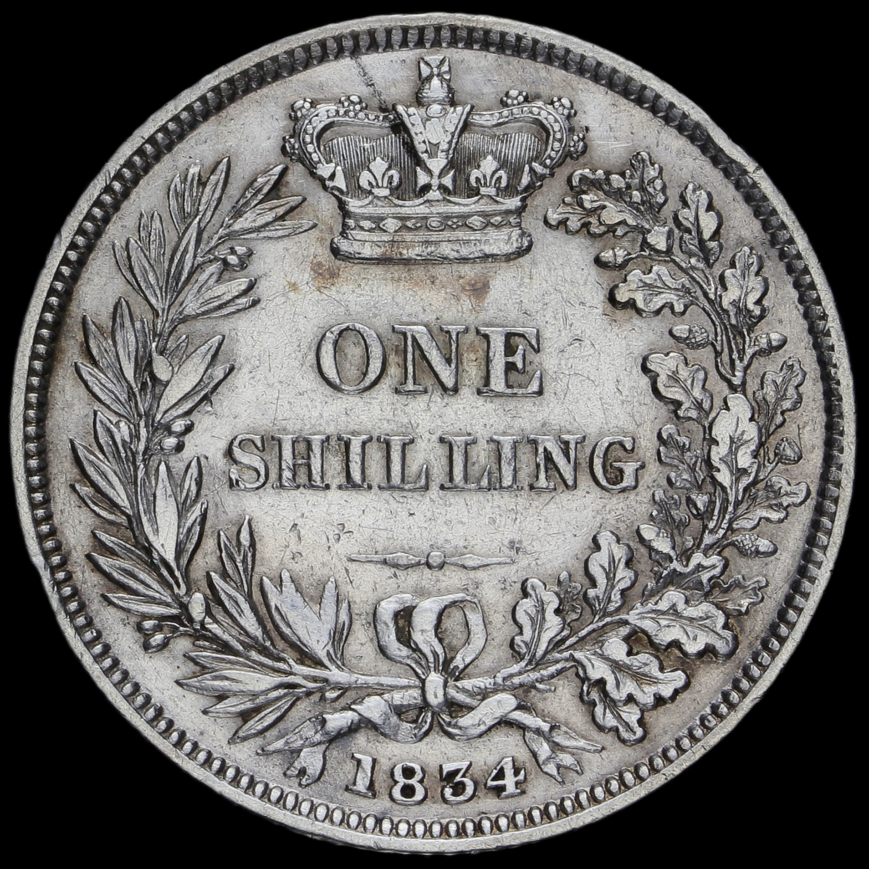 1834 William IV Milled Silver Shilling, VF