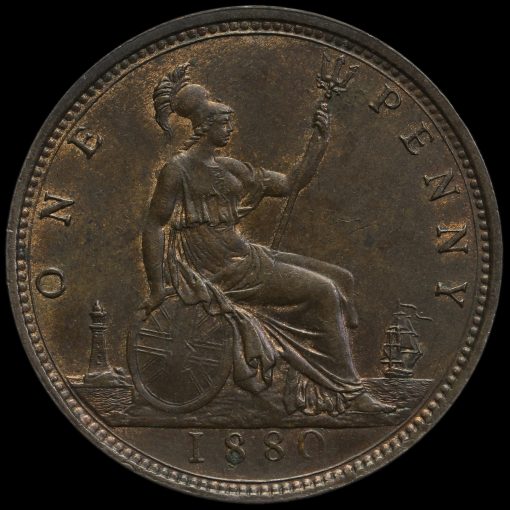 1880 Queen Victoria Bun Head Penny