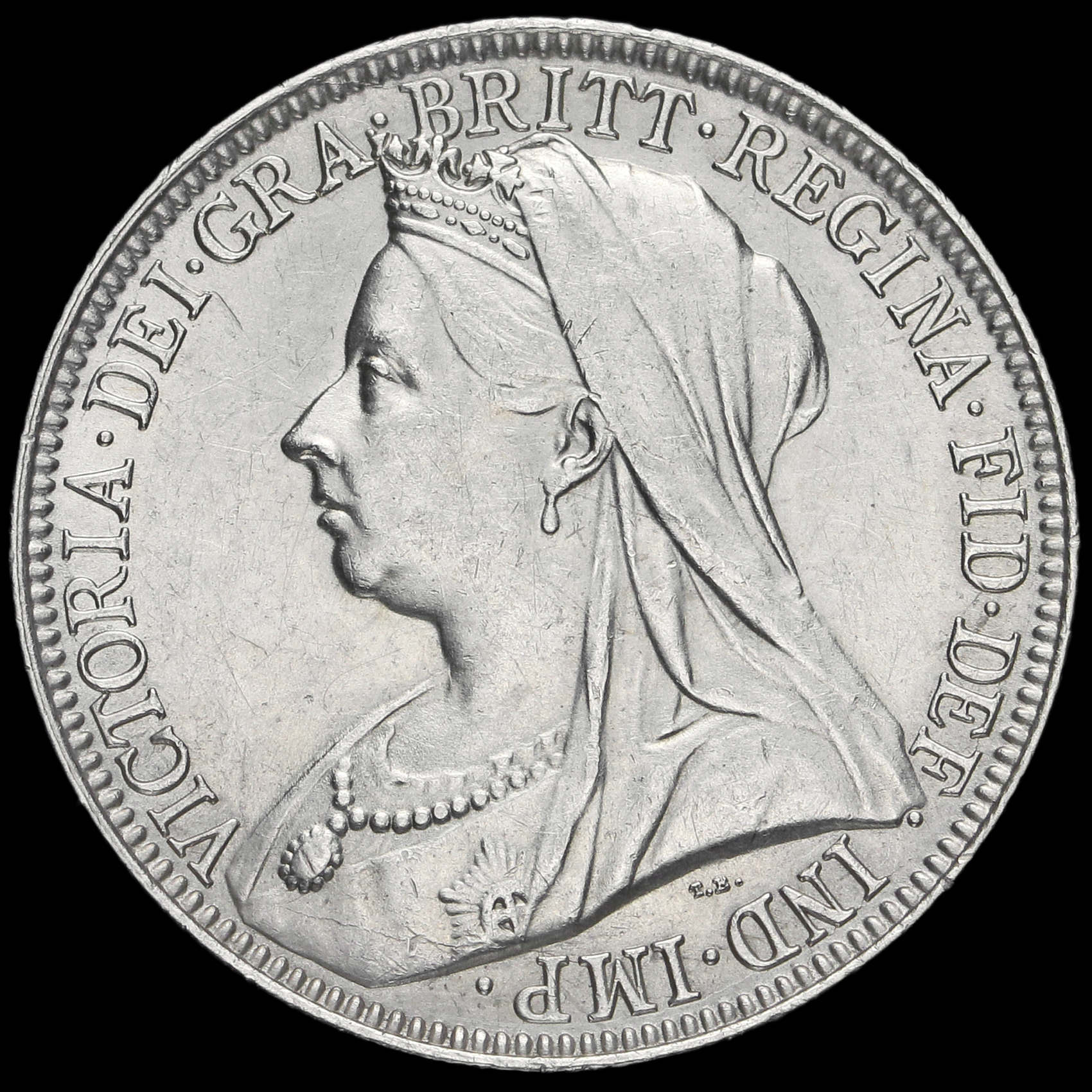 1897 Queen Victoria Veiled Head Silver Florin