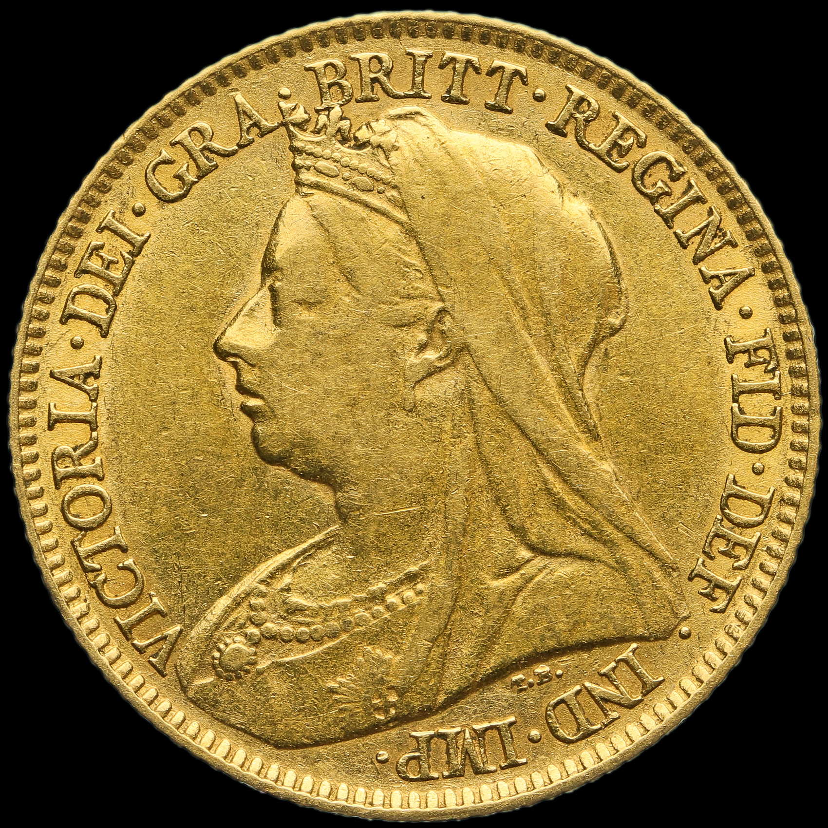 1898 Queen Victoria Veiled Head Gold Half Sovereign