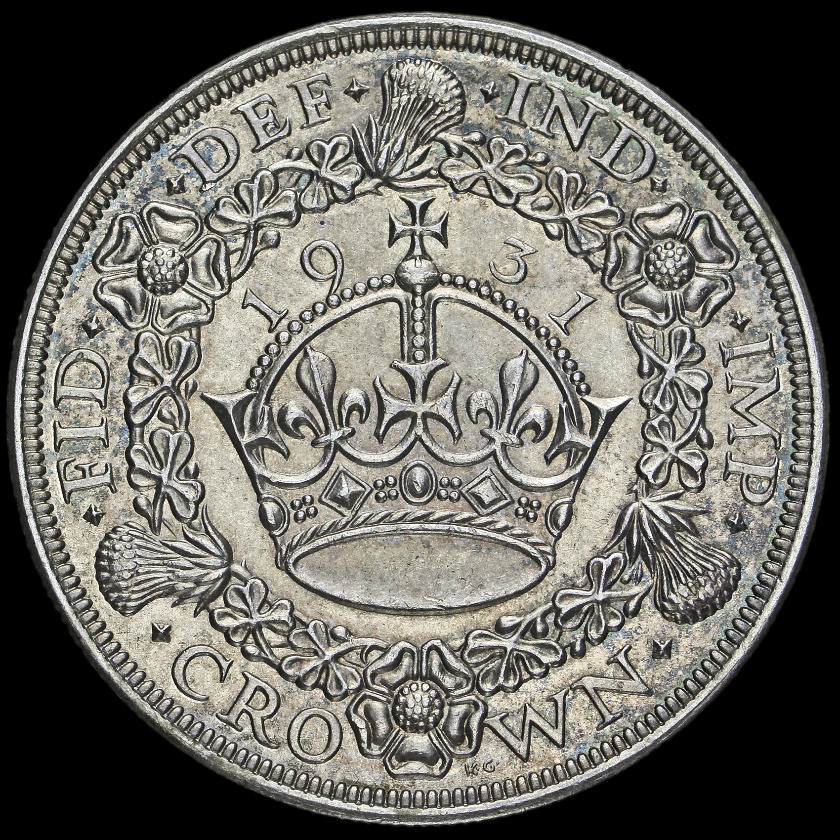 1931 George V Silver Wreath Crown, Scarce