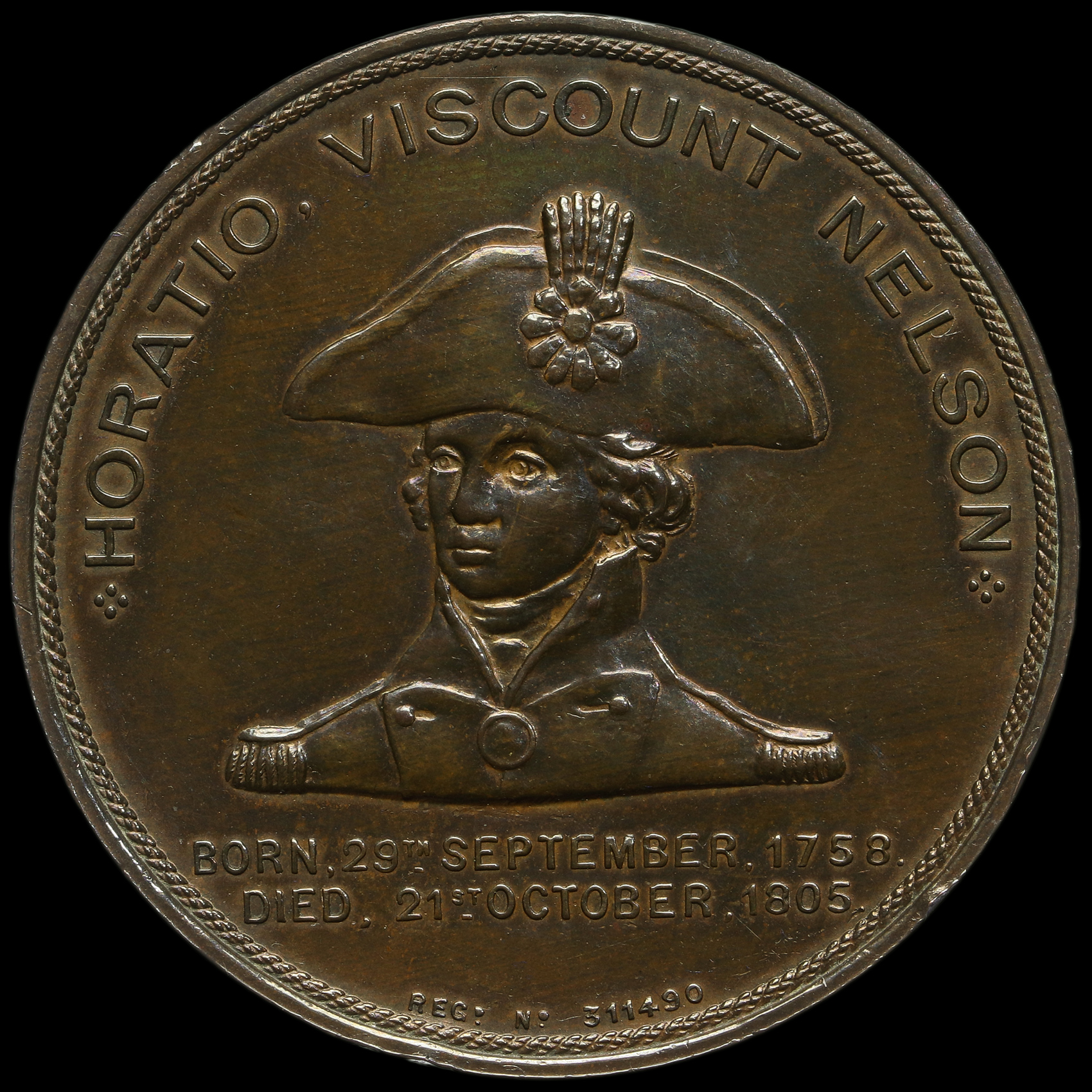 1897 Horatio Nelson HMS Foudroyant Bronze Medal