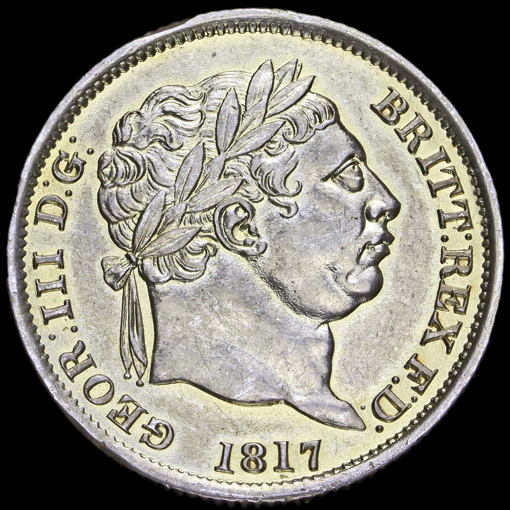 1817 George III Milled Silver Shilling, EF
