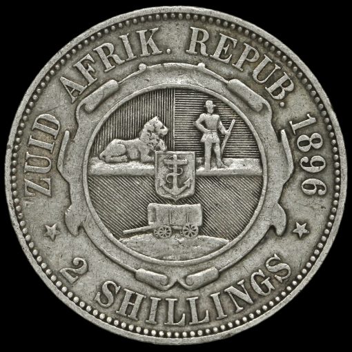 South Africa 1896 Silver 2 Shillings
