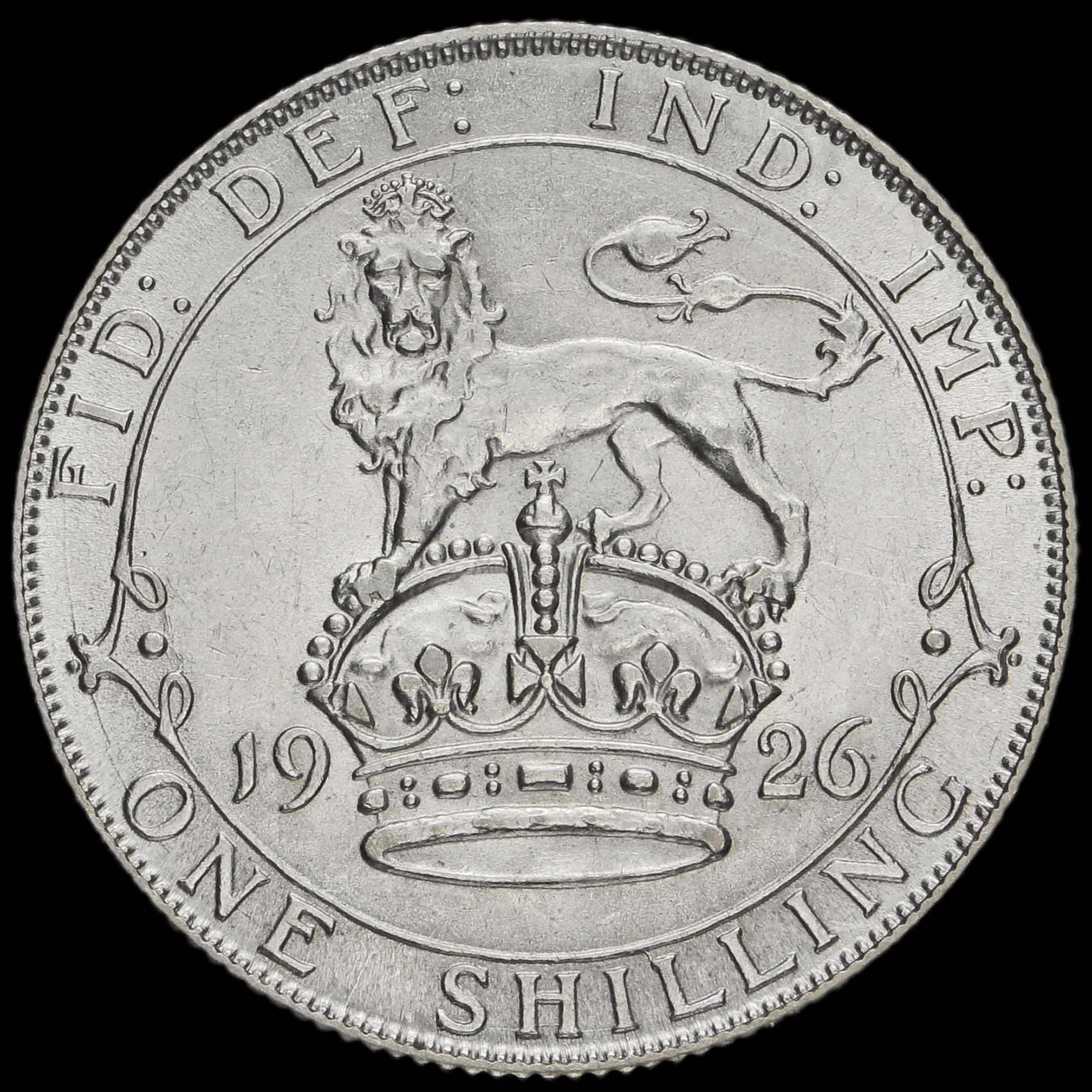 1926 George V Silver Shilling, Second Coinage, Scarce, GVF
