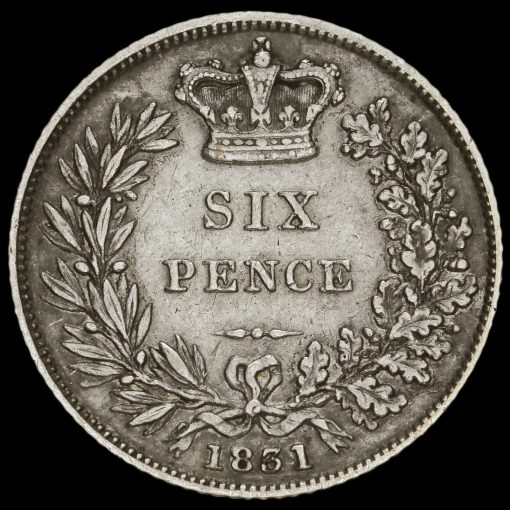 1831 William IV Milled Silver Sixpence, GVF