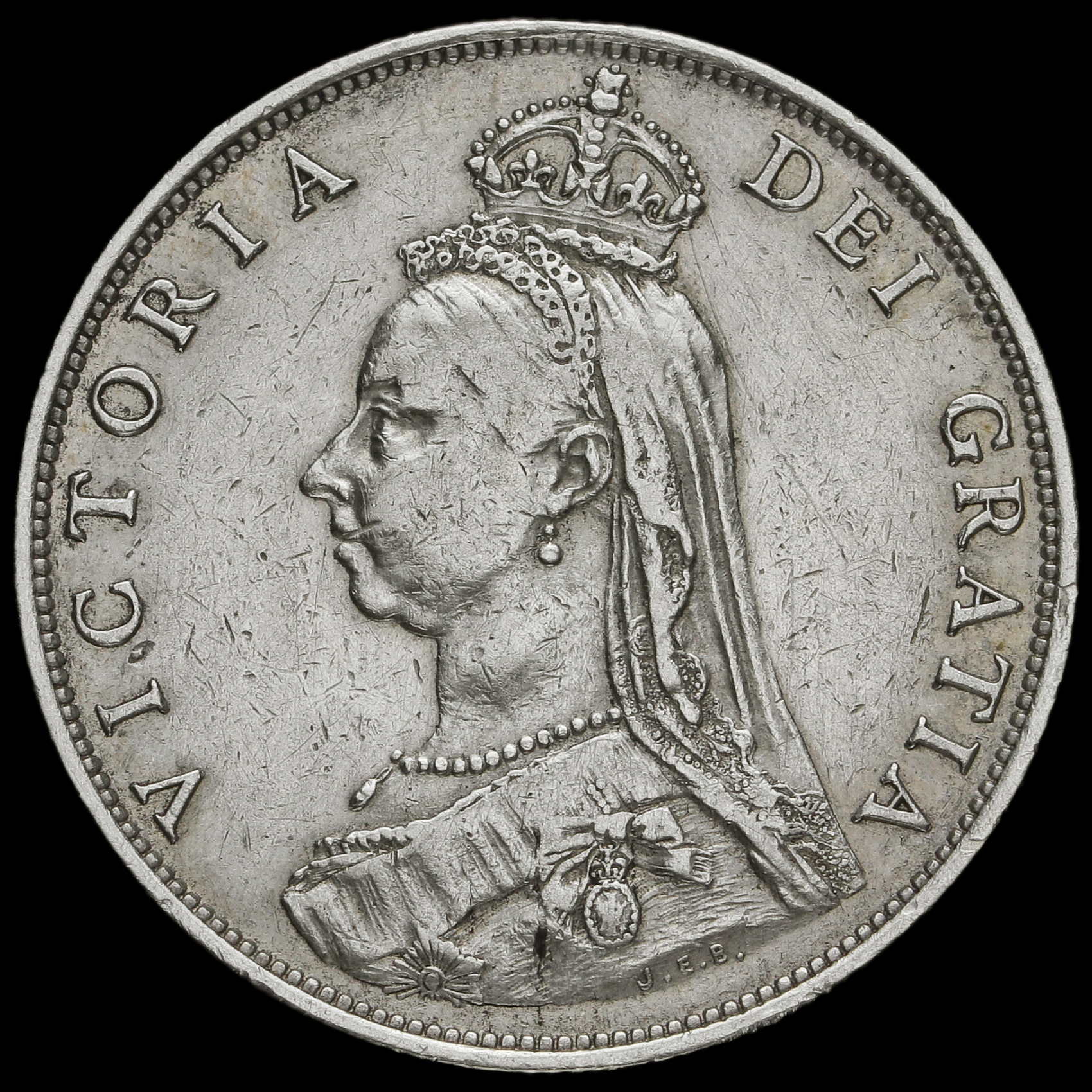 1887 Queen Victoria Jubilee Head Silver Florin, GVF