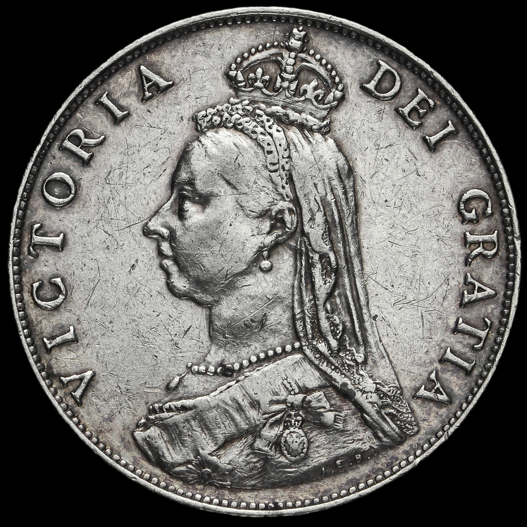 1887 Queen Victoria Jubilee Head Silver Florin, GVF #2