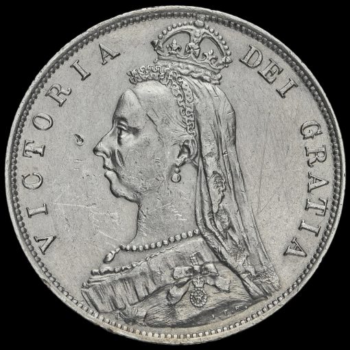 1888 Queen Victoria Jubilee Head Silver Half Crown