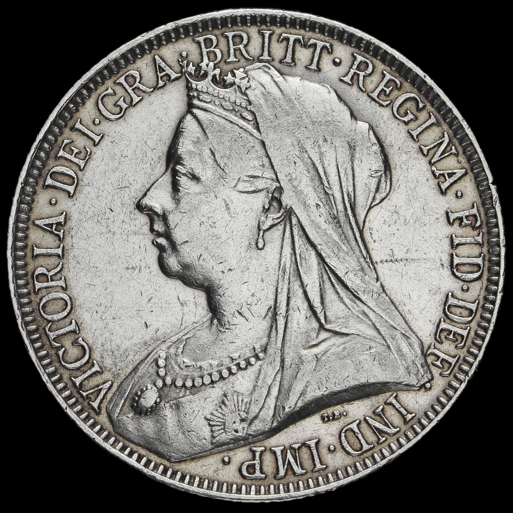 1893 Queen Victoria Veiled Head Silver Florin