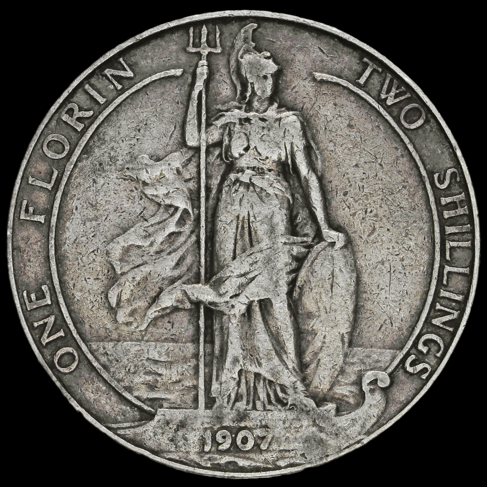 1907 Edward VII Silver Florin, GF