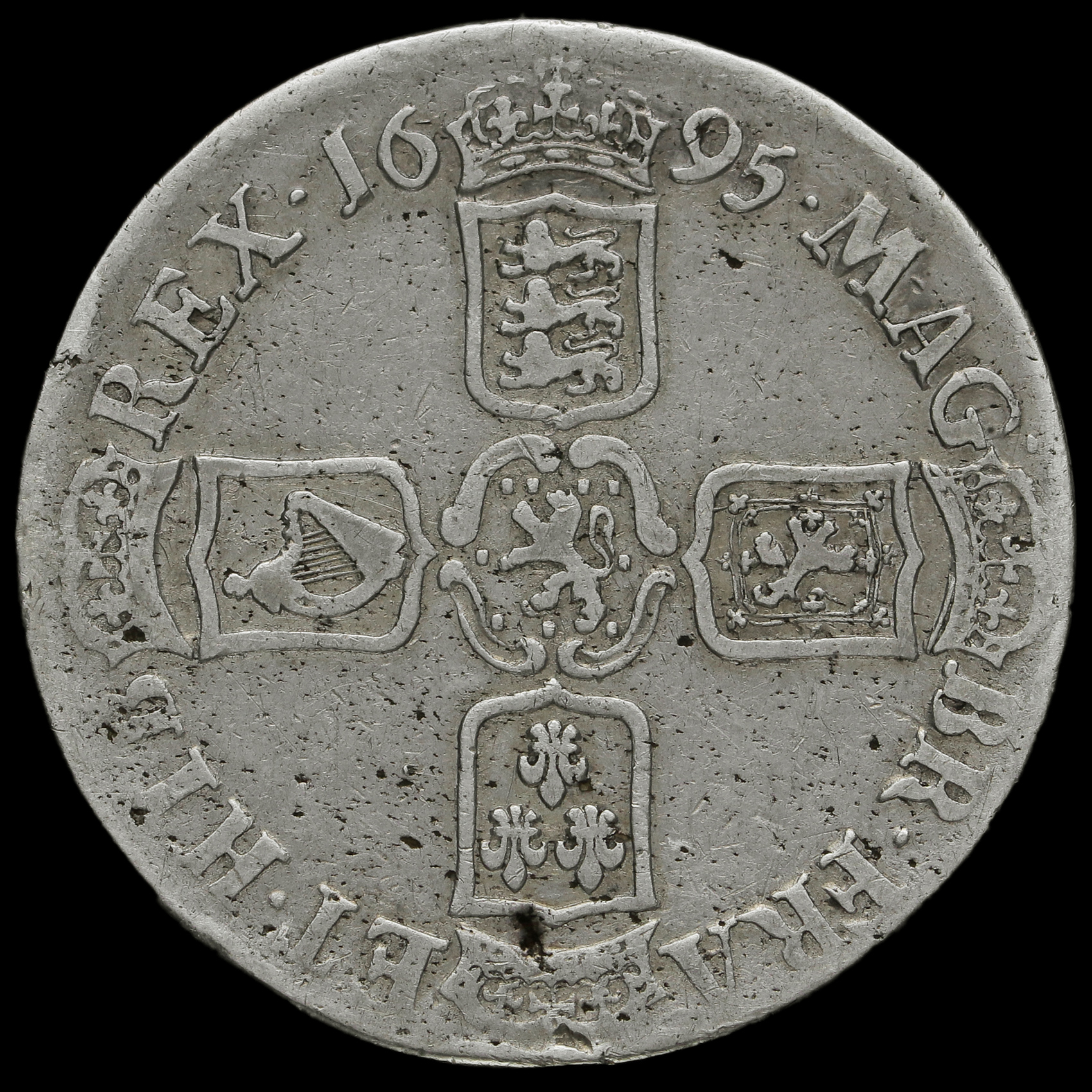 1695 William III Early Milled Silver Septimo Crown